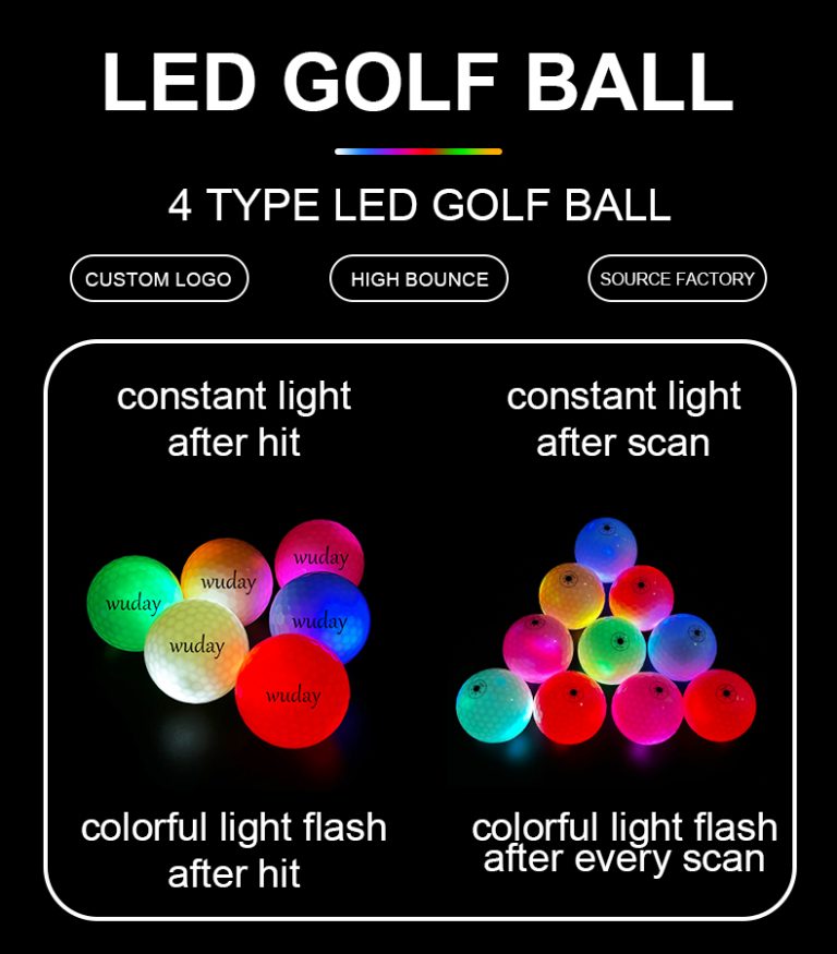 Light controlled golf LED balls