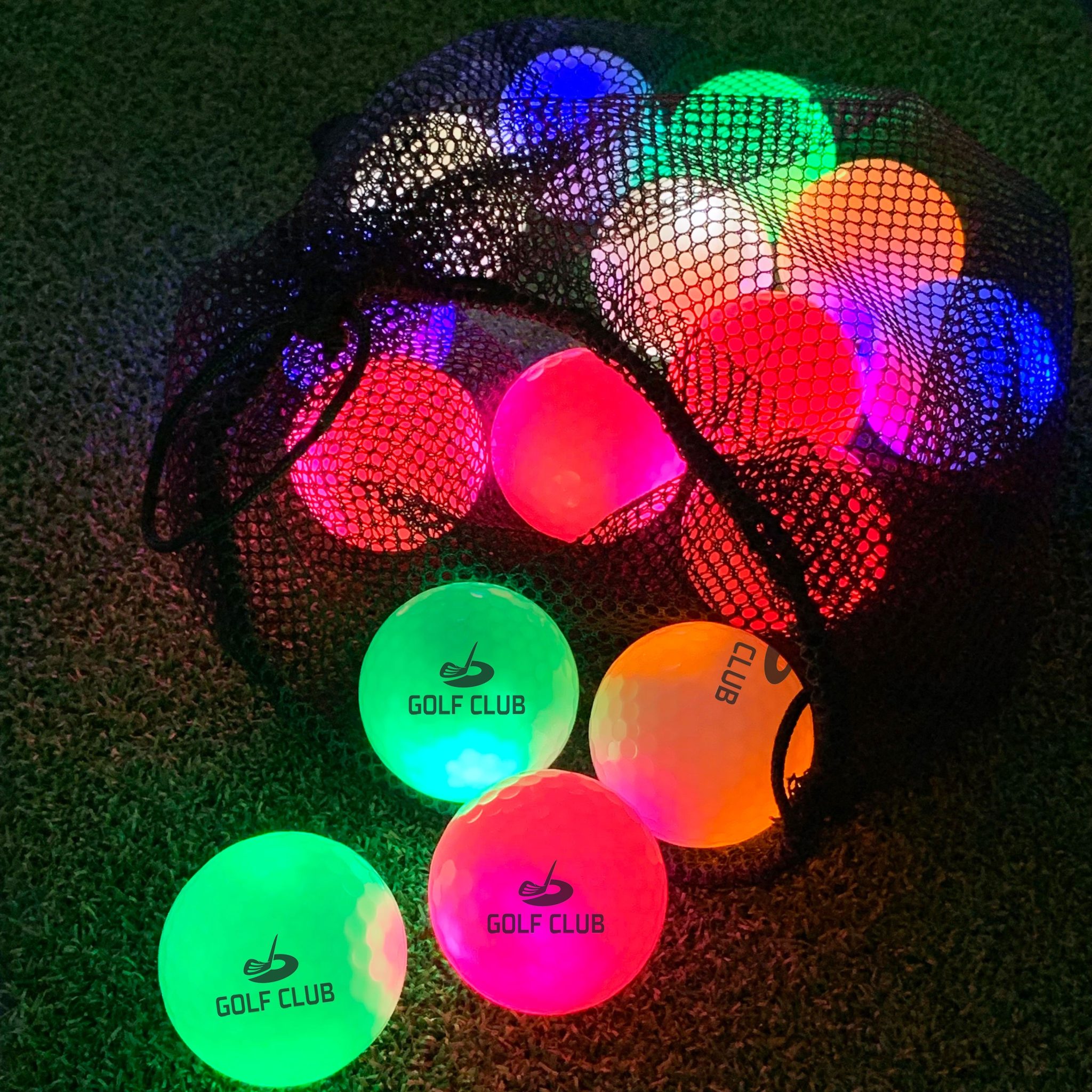 Light controlled golf LED balls
